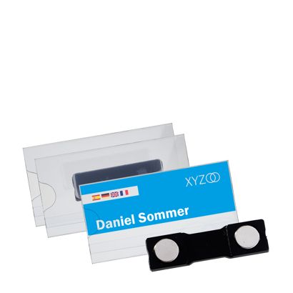75 x 40 mm Name badges URBAN, magnetic | SPRINTIS