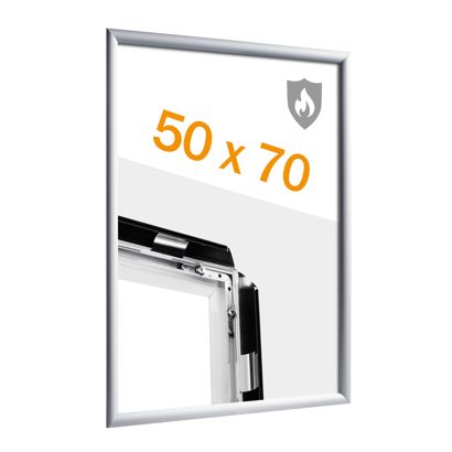 without cover sheet | silver Fire protection snap frame 50 x 70 with ...