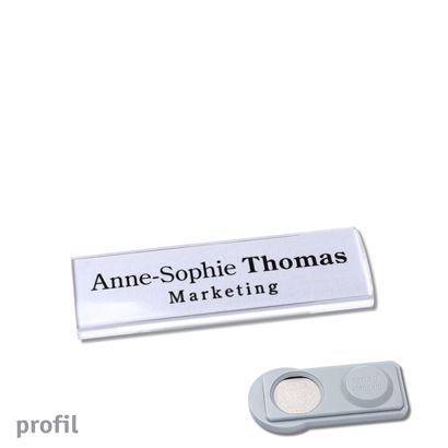60 x 17 mm | smag® Magnet Name badges PROFIL, magnetic | SPRINTIS