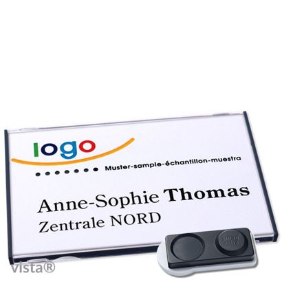 85 x 54 mm | anthracite | smag® magnet, extra strong Name badges VISTA ...