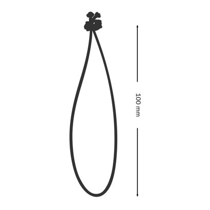 100 mm | black Elastic cord loops with knot | SPRINTIS