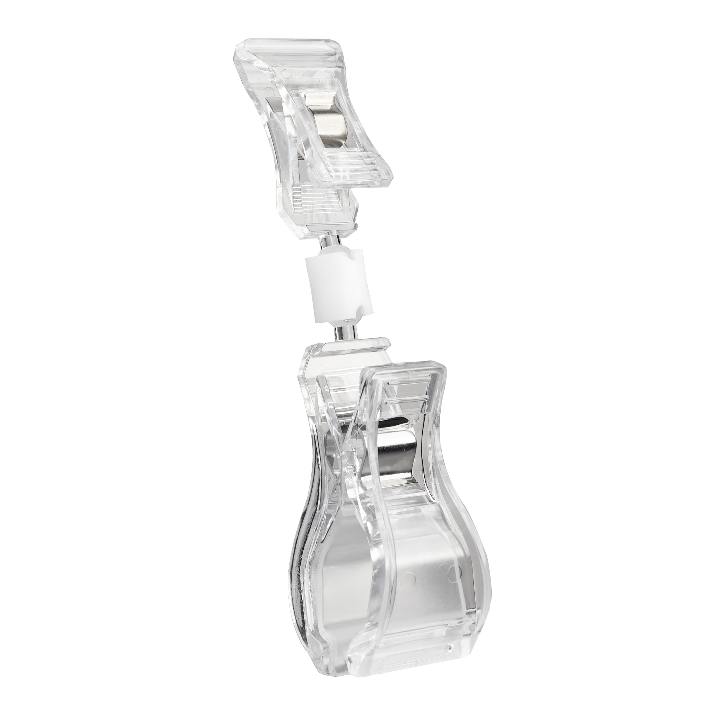 Sign-clip with small clamp and big clamp, transparent | SPRINTIS