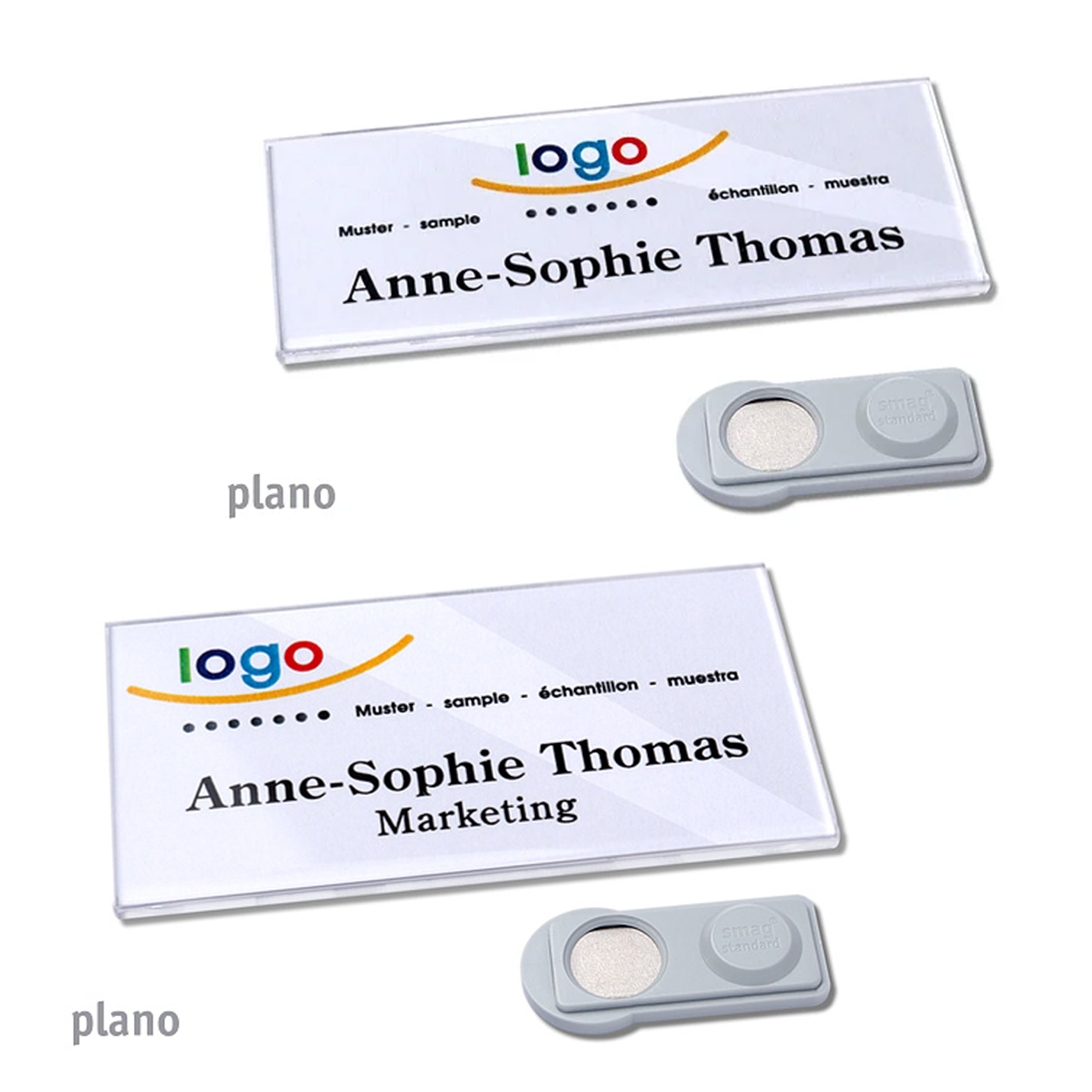 Name badges PLANO, magnetic | SPRINTIS