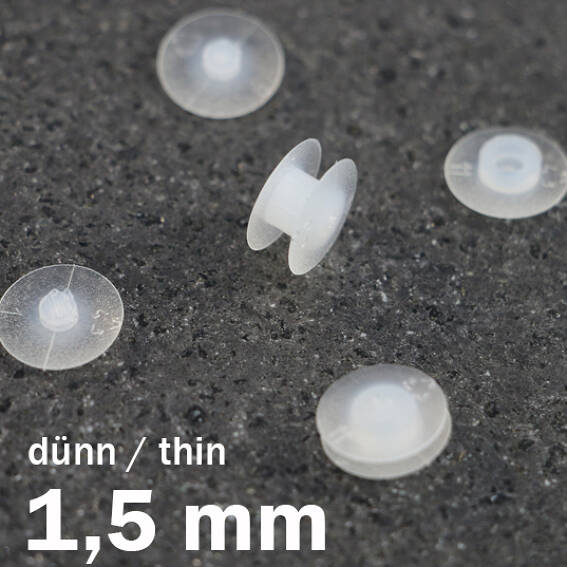 transparent | 1.5 mm Plastic snap rivets with flat head | SPRINTIS